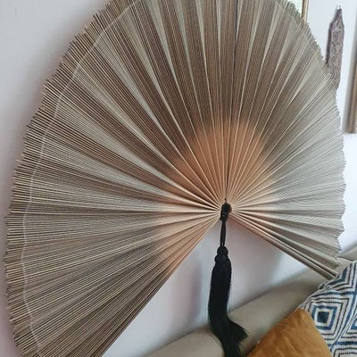 Wall Fan Decor, Bamboo Decorative Fans, Handcrafted Bamboo Fan, Boho ...