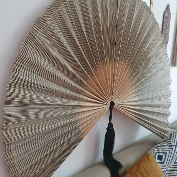 Wall Fan Decor, Bamboo Decorative Fans, Handcrafted Bamboo Fan, Boho ...