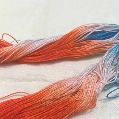 Hand Dyed regal Tatting Thread, Size 10 to 80, Orange, Blue, Variegated ...