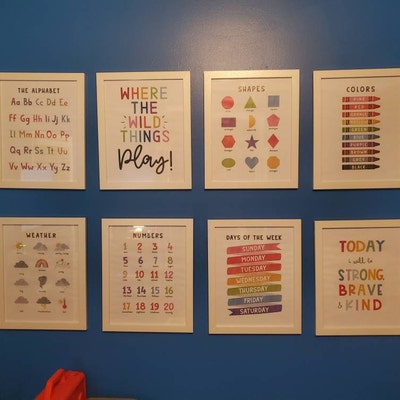 Educational Prints, Set of 6 Educational Posters, Classroom Decor ...