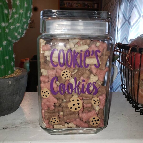 Custom Cookie Jar, Personalized Cookie Jar, Glass Cookie Jar, Cookie ...
