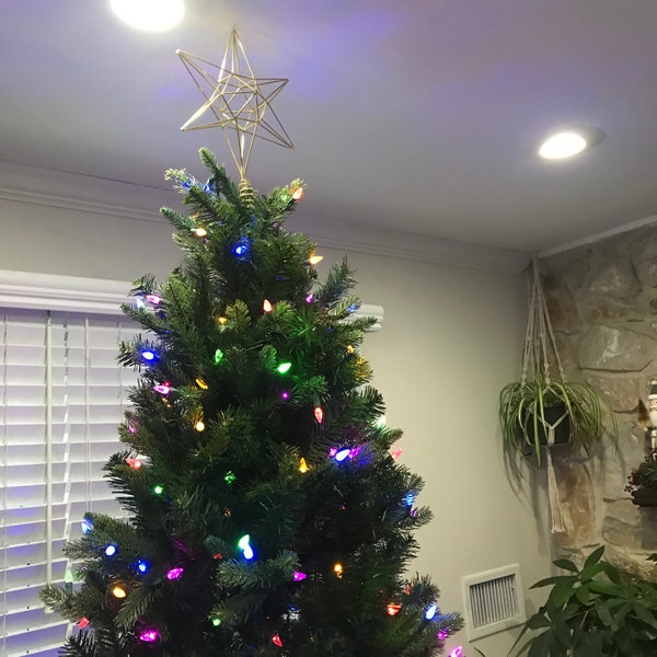 Brass Himmeli Star Christmas Tree Topper: Geometric Decoration - Etsy