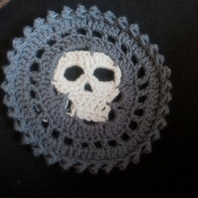 Crochet Pattern Mr Bones Skull Coaster Digital PDF - Etsy
