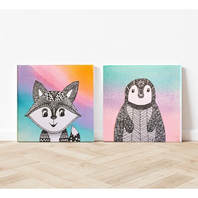 Two Canvas Mock Ups, Two Square Canvas, 2 Square Canvas, Psd Canvas ...
