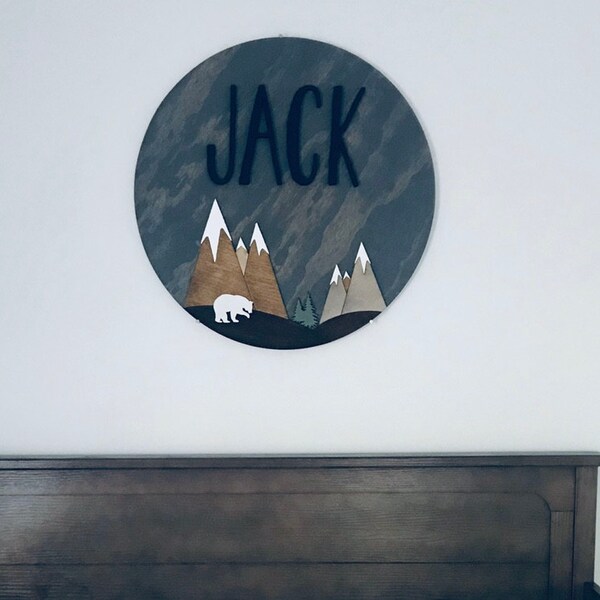 Woodland Name Sign Mountain Name Sign Round Name Sign Rustic Name Sign ...