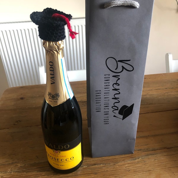 Graduation Personalised Bottle Bags Personalised Gift Bags Graduation ...