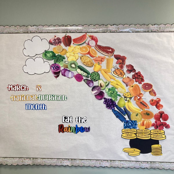 March/nutrition Month Bulletin Board/door Decor Kit for Nurses' Office ...