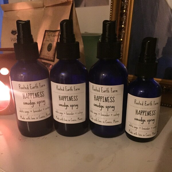 Crystal Infused Smudge Spray, Happiness Spray, Lavender Spray, Sage ...