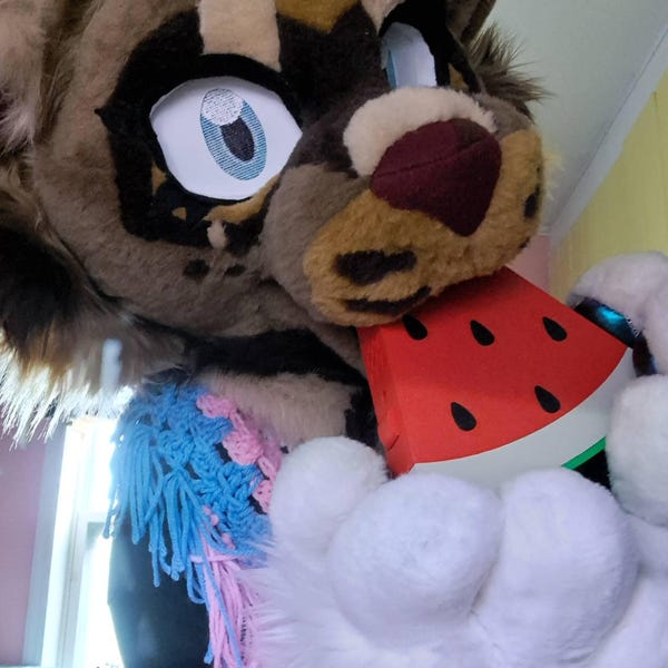 Watermelon Pizza Slice Fan Furry Fursuit Cooling Cosplay, 3D Printed ...