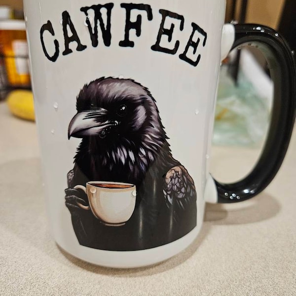 Gothic Raven Mug, Dark Academia Mug, Black Witchy Coffe Cup, Goblincore ...