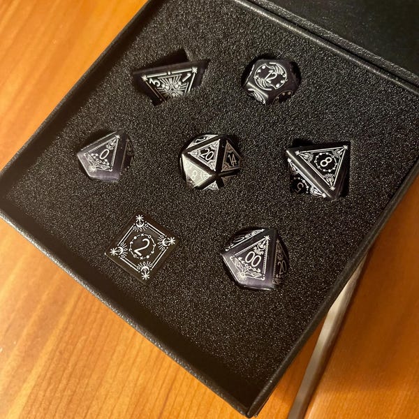 Full Set Glazed Dice,full Set Blue White Glazed Dice, Set Warlock Style ...