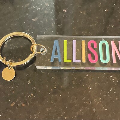 Personalized Name Keychain, Custom Name Tag, Colorful Tassel Keychain ...