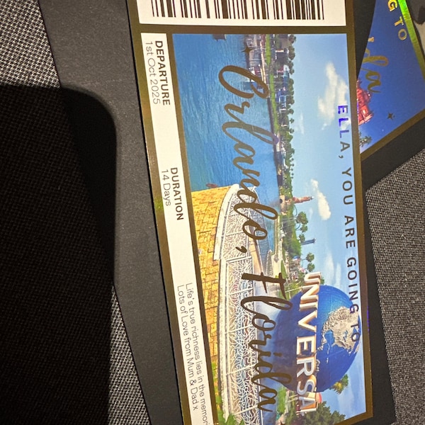 Personalised Foiled Golden Ticket, Custom Event Ticket, Theatre Ticket ...