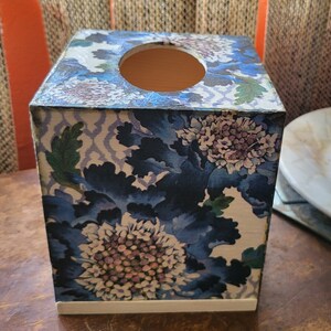 Handmade Decoupage Wooden Tissue Box Cover Rustic Flowers - Etsy