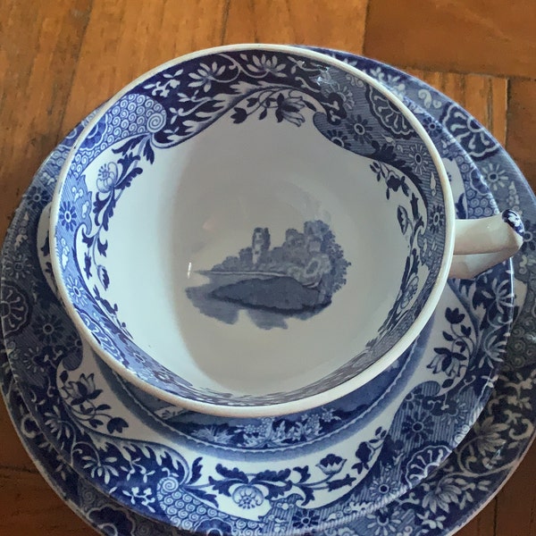 Antique Blue and White Delph Pattern Trio Rare - Etsy UK