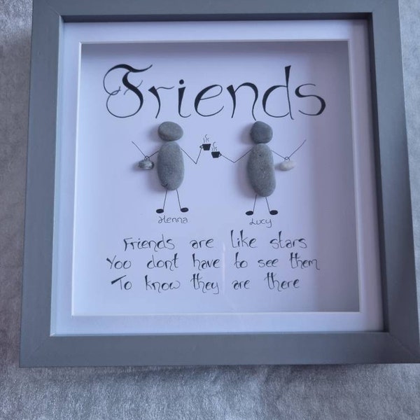 Personalised True Friends Pebble Art Frame. Friendship, Besties, Best ...