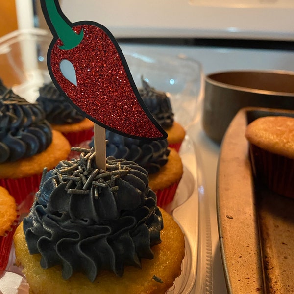 Fiesta Cupcake Toppers. Chili Cupcake Toppers. Chili Theme. Fiesta ...