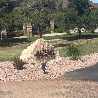 Custom Metal Home House Address Sign With Tree for Rock or Wall - Etsy