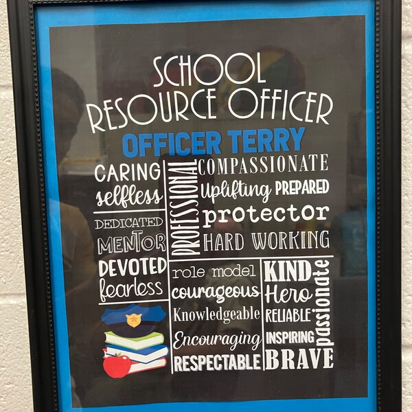 Personalized Printable School Resource Officer Gift Chalkboard Gift for ...