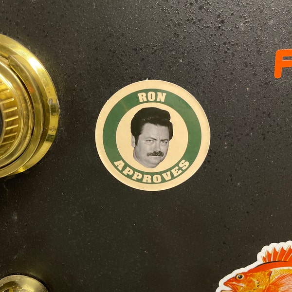 Parks and Rec Recreation Ron Swanson Approves Sticker - Etsy