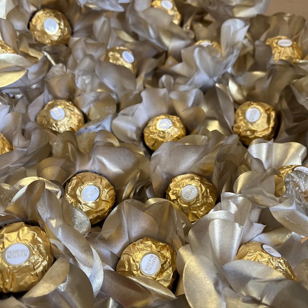 Camelia Wedding Gold Color Flower Wrapper for Holding Chocolate ...