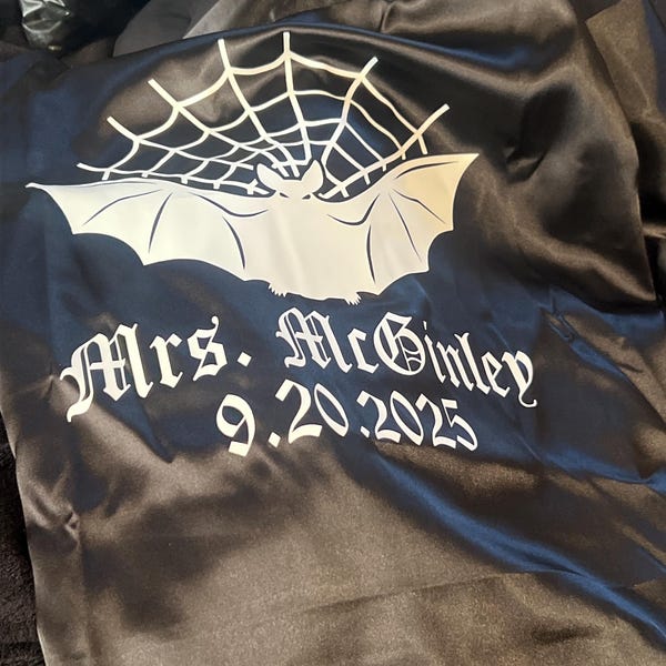 Bride Future Mrs. Gothic Bat and Spider Web Robe, Maid of Honor Robe ...