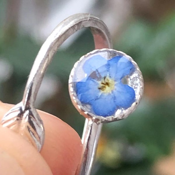 Dainty Flower Rings With Pressed Flowers , Dried Flower Rings for Her ...