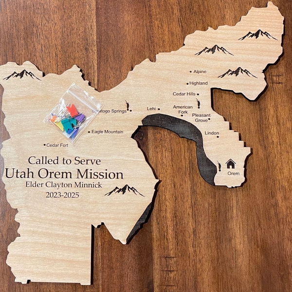 Laser Engraved LDS Mission Map Track Your Missionary's Progress on an ...