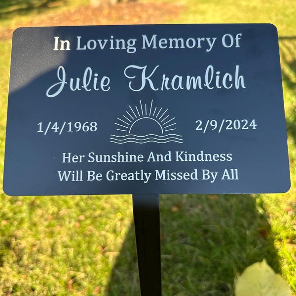 Tree Plaque Marker Metal Garden Sign 5x3 With Stake, Metal Name Plate ...