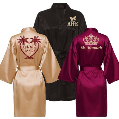 Front & Back Personalized Robes for Women, Add Text, Symbol or Monogram ...