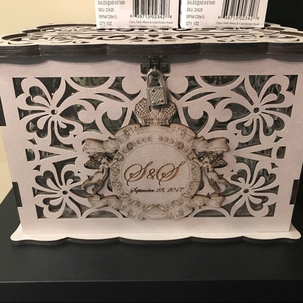 WEDDING MONEY BOX, Personalised Wedding Card Box, Savings Box, Wedding ...