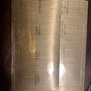 Gold Metallic Herbs and Spice Labels Custom List Waterproof Labels ...