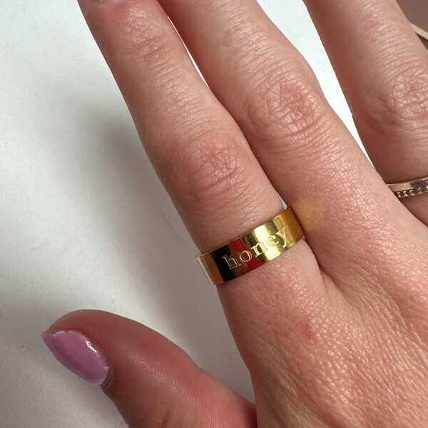 Custom Name Ring Engraved Ring Personalized Gift Custom Initial Ring ...