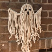 Halloween Macrame Ghost Spooky Wall Hanging for Gothic Decor V73 - Etsy ...