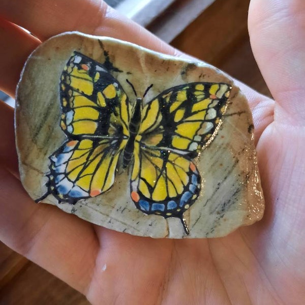 Hummingbird Stone, Bird Magic Pocket Stone, Original Art for Bird Lover ...