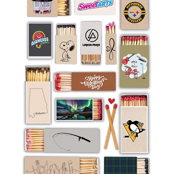 Custom Matchbook Art Personalized Digital/print Matchbox Gift Retro ...