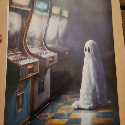 Ghost in an Abandoned Arcade, Nostalgia Poster, Art Poster Print, Dark ...