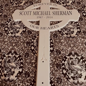 The Standard Extra Memorial Cross With Extra Text Line - Etsy