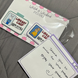 DW Book Club Arthur Library Card Gifts for Librarian Double Sided ...