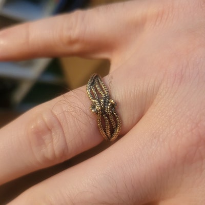 Blossoming Love, Sapphire Flower Engagement Ring, Goth Engagement Ring ...