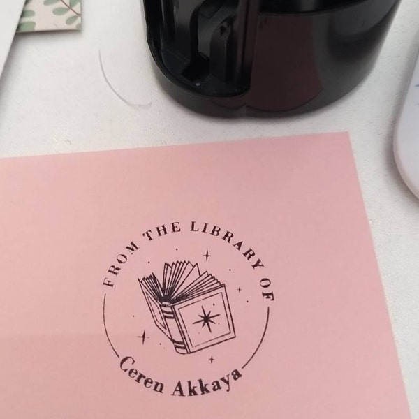 Book Stamp Personalized/custom Book Embosser/self Inking Stamp/ex ...