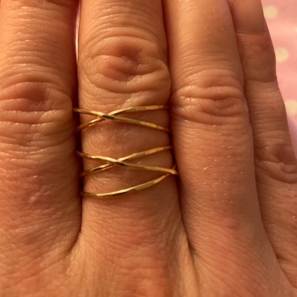 Extra Large Gold Wrap Ring, 14k Gold Fill Wraparound Ring, Wrapped ...