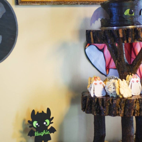 Toothless How to Train Your Dragon Night Fury Customizable Cake Topper ...