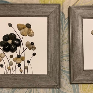 Bouquet of Flowers in a Vase Rock Art, One-of-a-kind on Texture Canvas ...