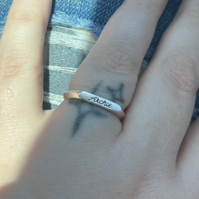 Custom Signet Ring Name Ring Stackable Bar Ring Minimalist Ring ...