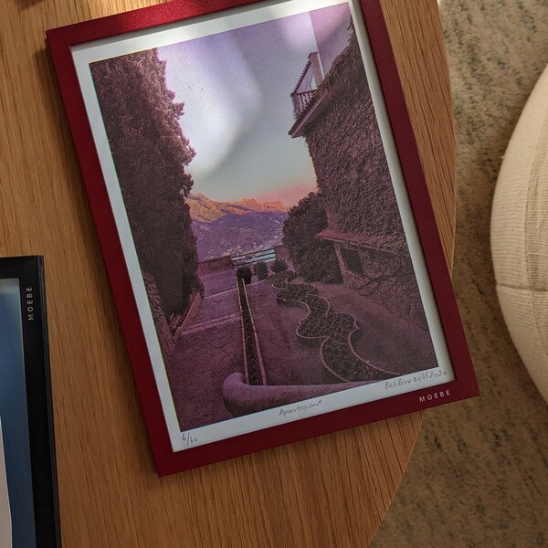 Vespa Gal Risograph Print, Mediterranean Limited Edition Three Colour ...