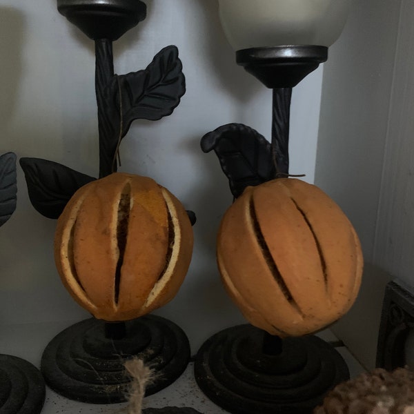 Hanging Whole Dried Orange Pomander Dipped in Certified Organic Beeswax ...