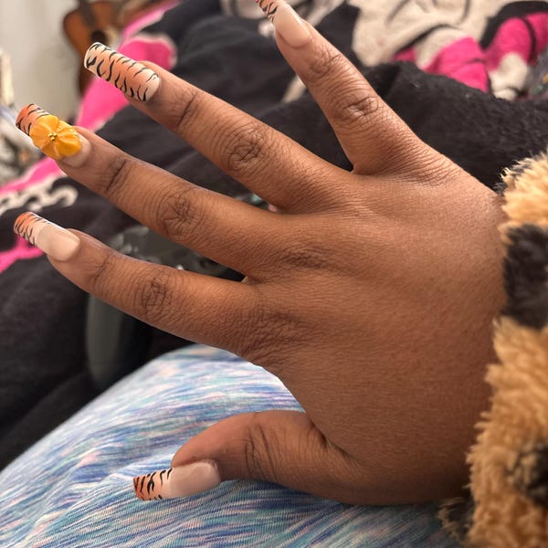 3D Sun Star Gothic Press on Nails Short Almond Nails/green Nails/gothic ...