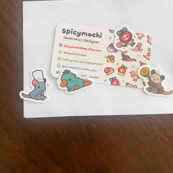 Little Chef and Secret Agent Mini Sticker Set of 2 / Cute Animal Vinyl ...