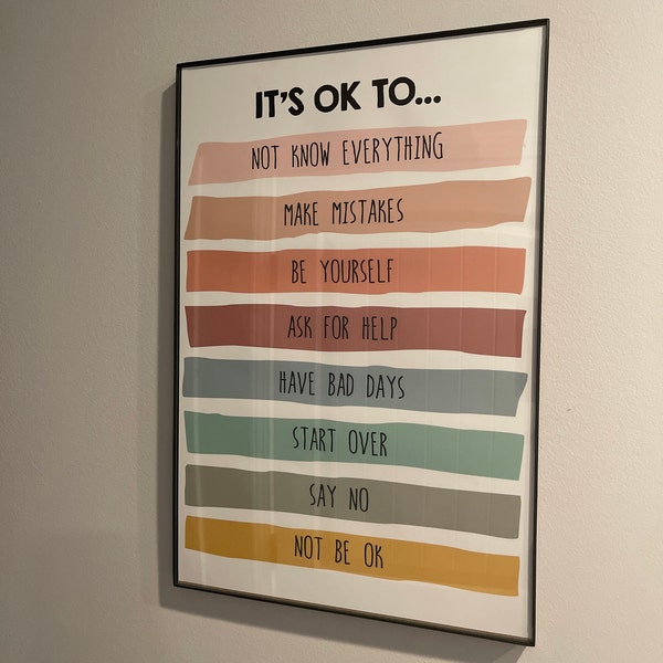 It's Okay to Make Mistakes, It's Ok, Therapy Poster, Therapy Office ...